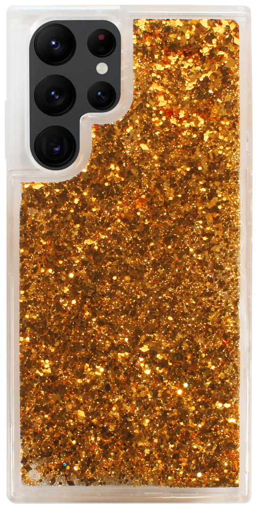CoolCase - Samsung Galaxy S22 Ultra 5G (SM-S908B) szilikon tok gyári Liquid Sparkle arany