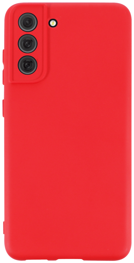 CoolCase - Samsung Galaxy S21 FE szilikon tok kameravédővel matt piros