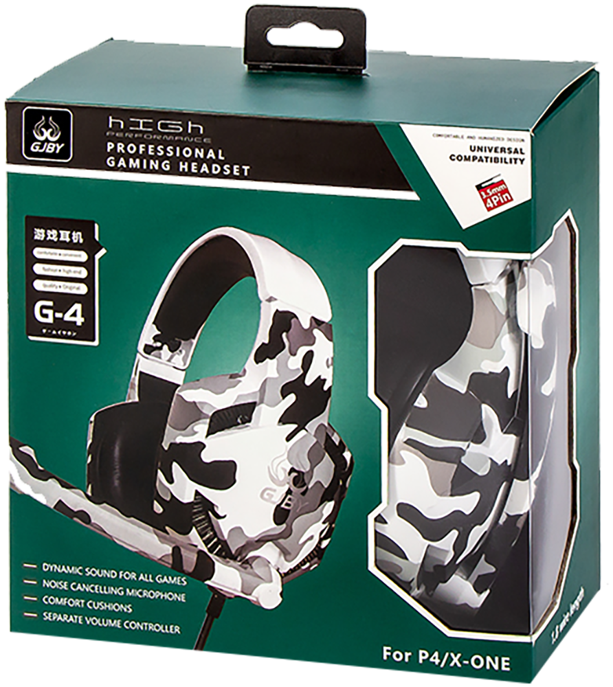 CoolCase - Realme C25Y gamer fejhallgató GJBY G-4 terepmintás fehér